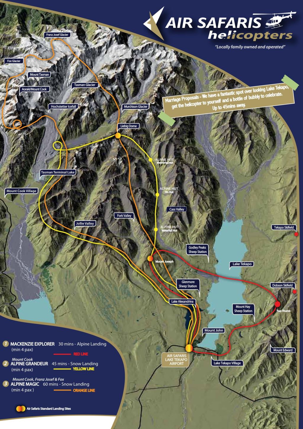 Air Safaris | Tekapo Helicopter Flights | Mt Cook Scenic Helicopter Flights
