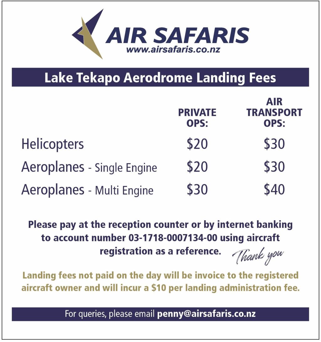 Air Safaris | Lake Tekapo Airport | Mount Cook - South Island New Zealand